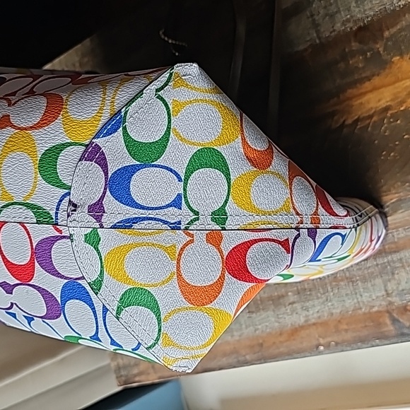 Coach | Bags | Coach Reversible City Tote In Rainbow Signature Canvas | Poshmark